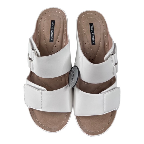 Good Choice | Shoes | New Womens Good Choice Wedge Sandals White Msrp ...